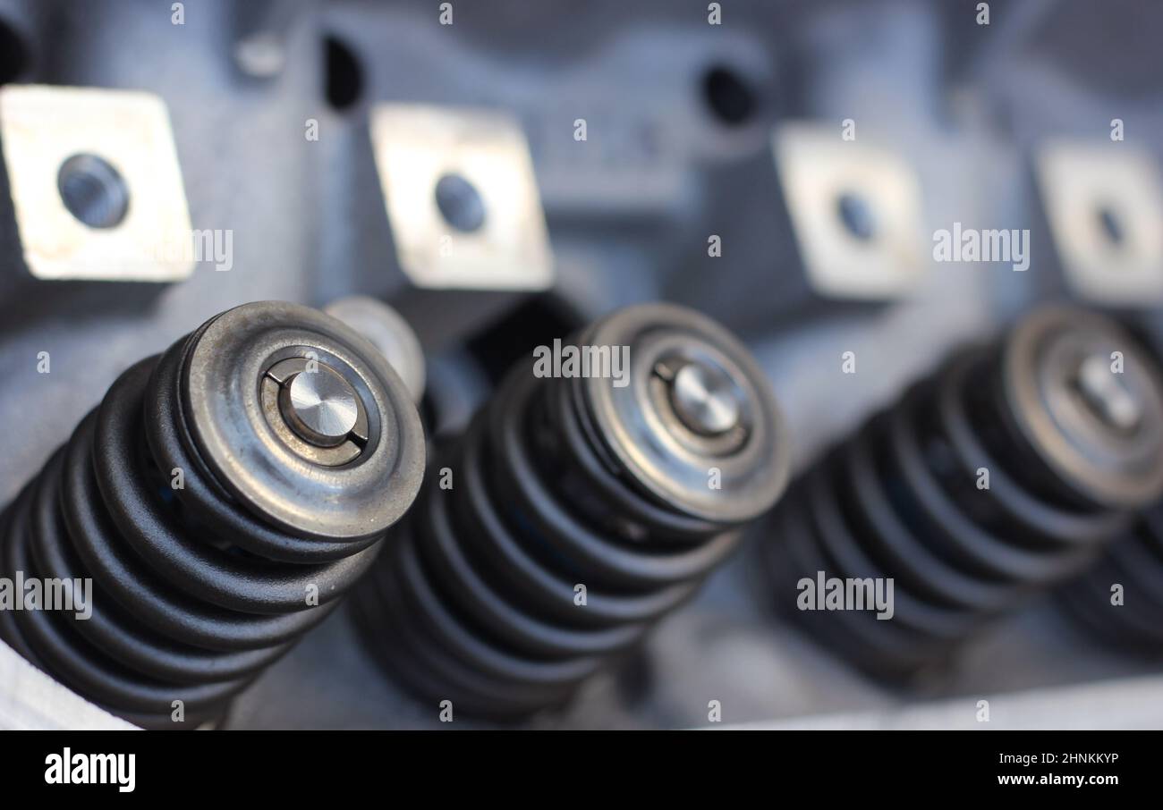 Eight Cylinder Engine Head With Valve Springs For Vintage Automobile ...
