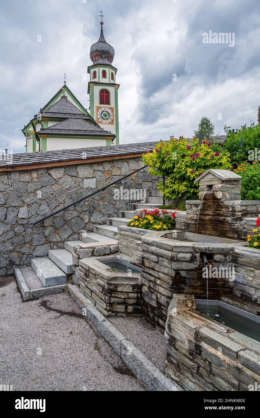 Church in San Cassiano, Val Badia Stock Photo - Alamy