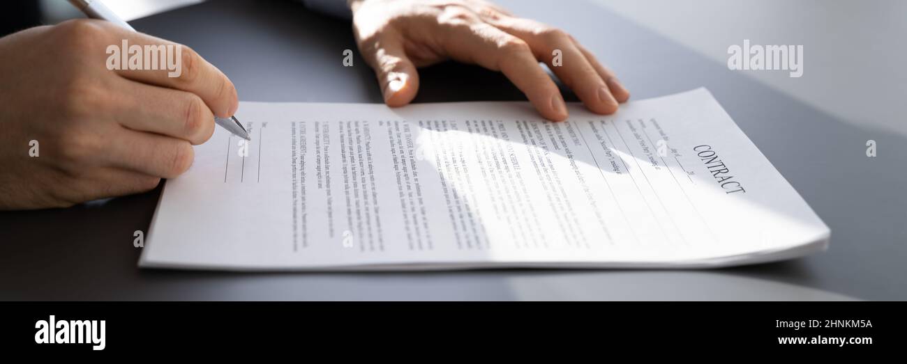 Legal Document Signature And Compliance Form Paperwork Stock Photo - Alamy