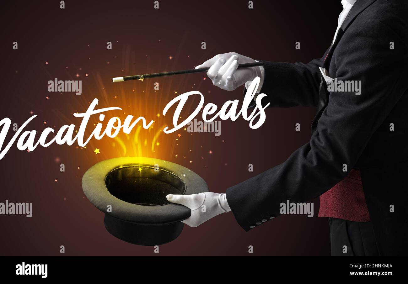 Old Magician is showing magic trick Stock Photo - Alamy