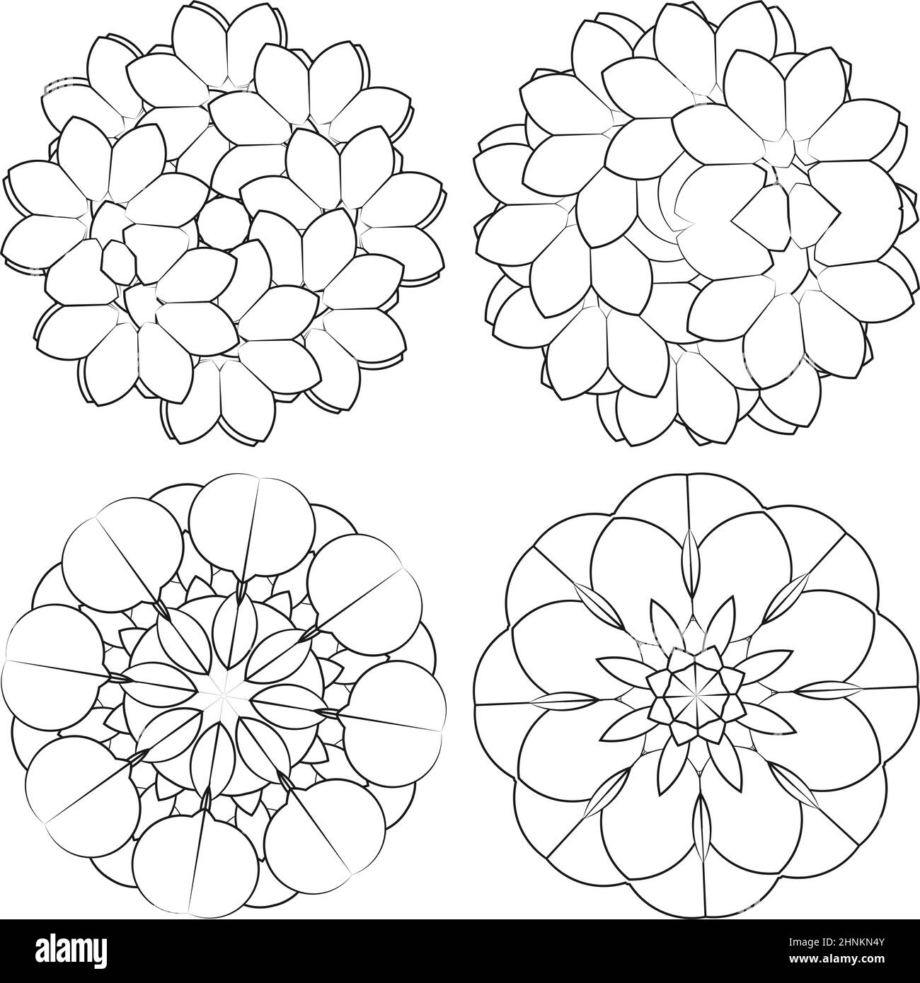 Sacred geometry lotus, floral, flower motif, icon. Geometric circular ...