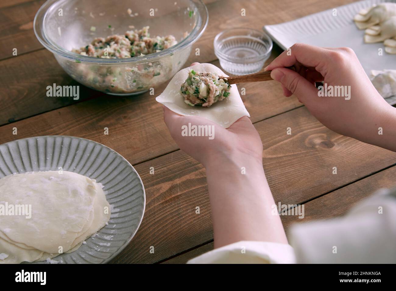 Handmade Dumplings Filled With Red Bean Paste Stock Photo - Alamy