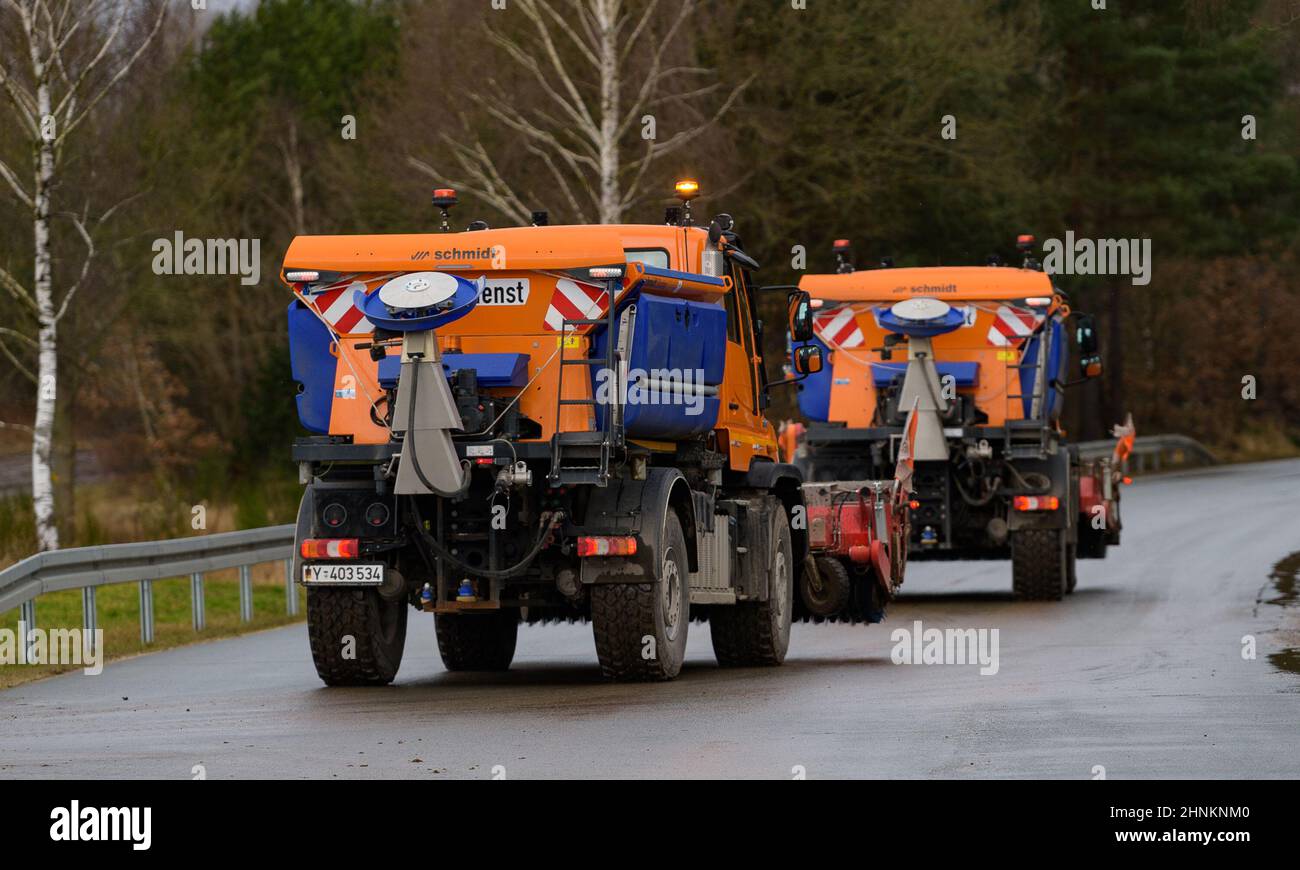 Munster, Germany. 07th Feb, 2022. Winter service vehicles of the German ...