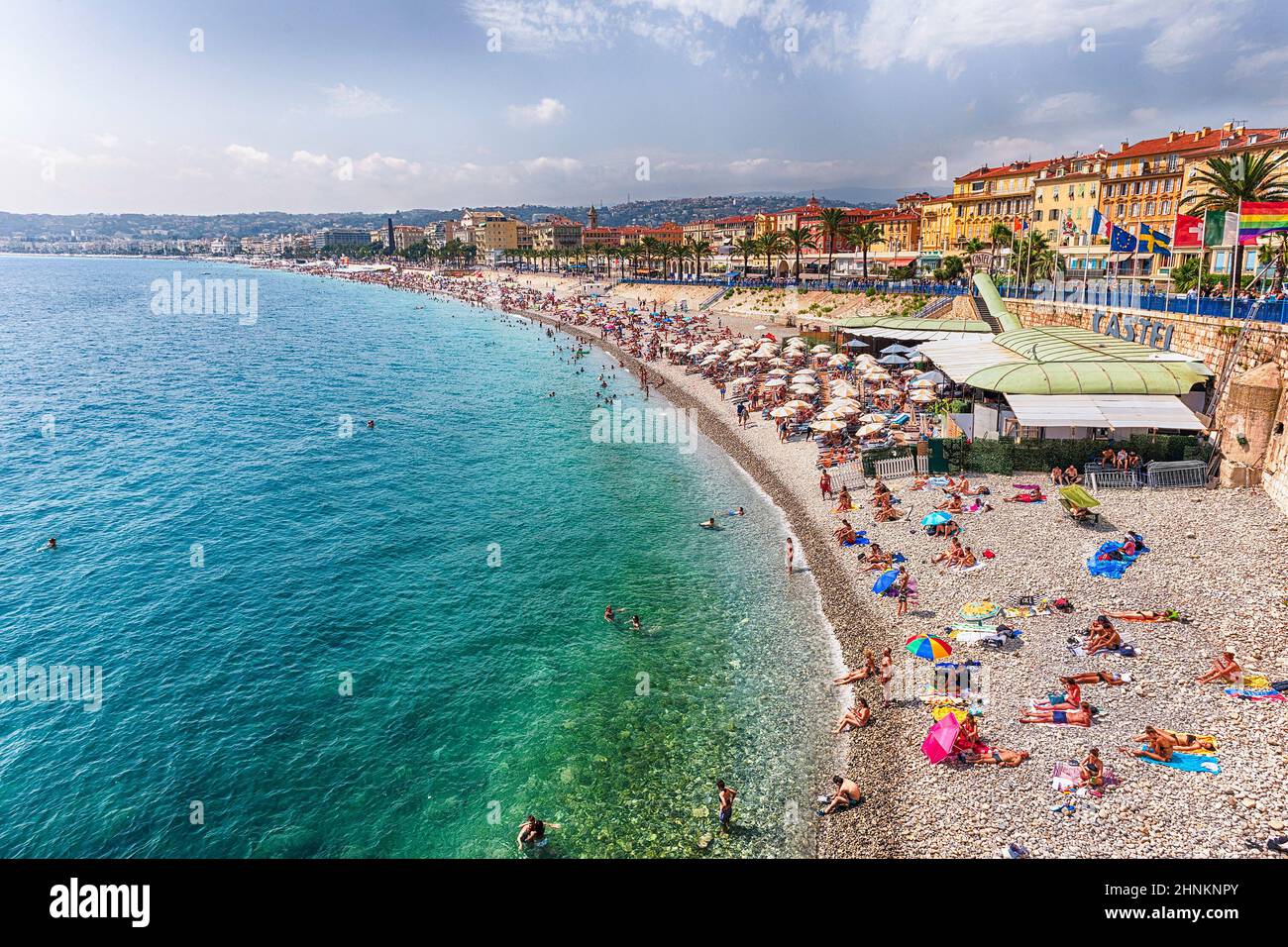 Aerial view of the waterfront in Nice, Cote d'Azur, France Stock Photo ...