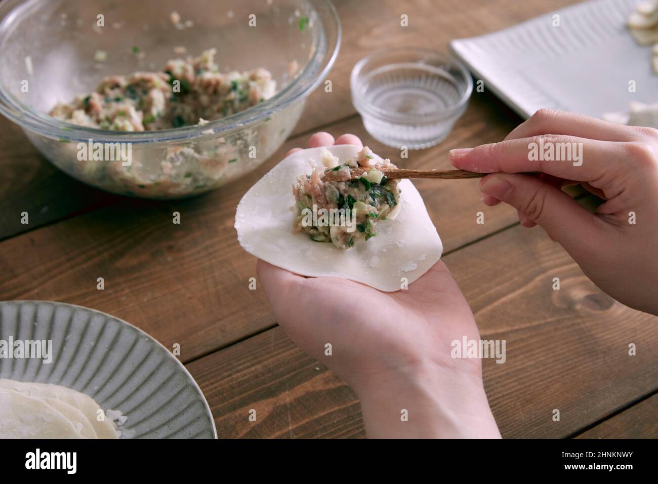Handmade Dumplings Filled With Red Bean Paste Stock Photo - Alamy