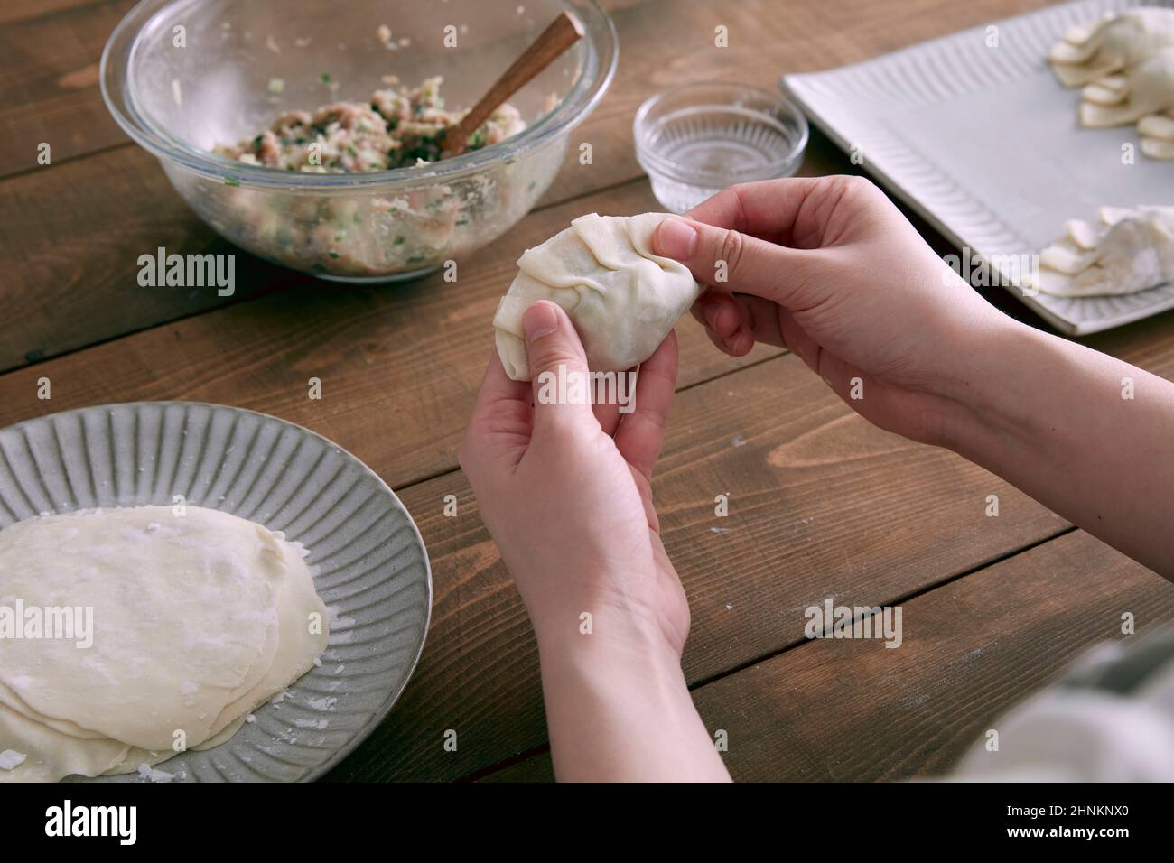Handmade Dumplings Filled With Red Bean Paste Stock Photo - Alamy