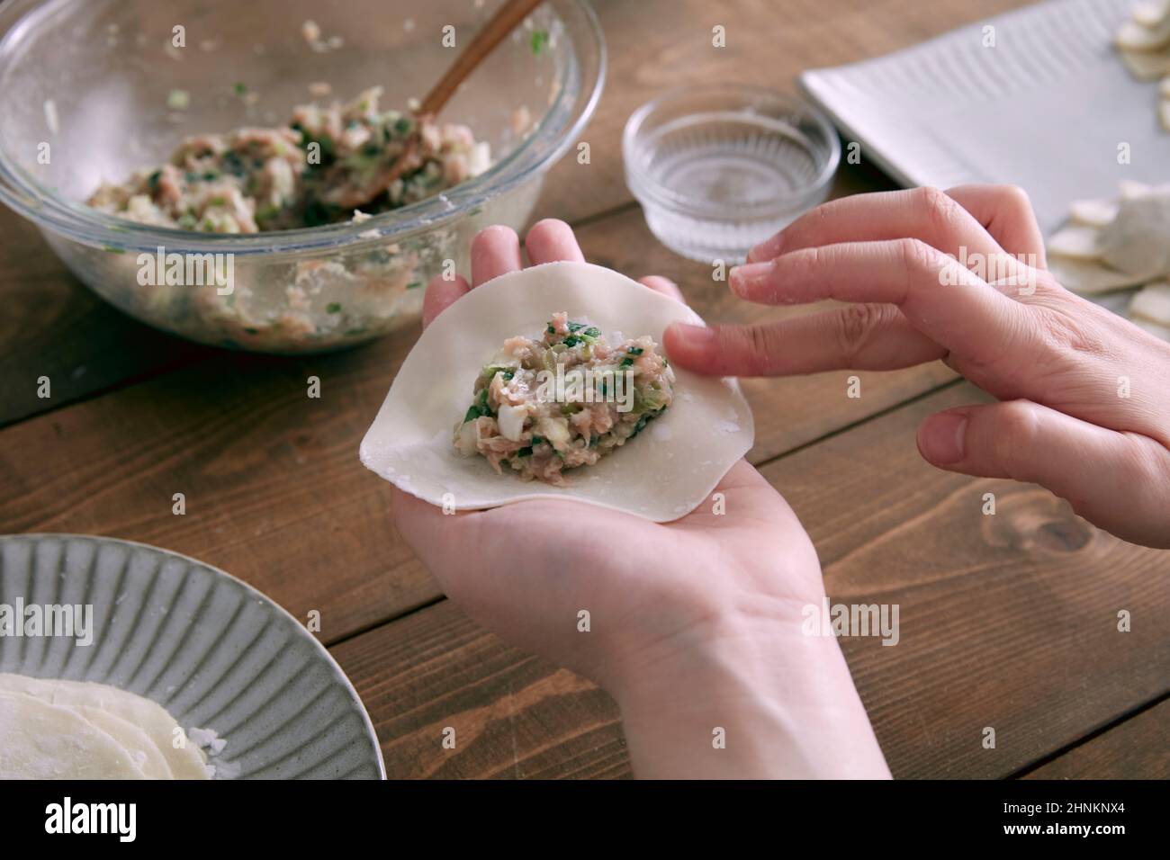 Handmade Dumplings Filled With Red Bean Paste Stock Photo - Alamy