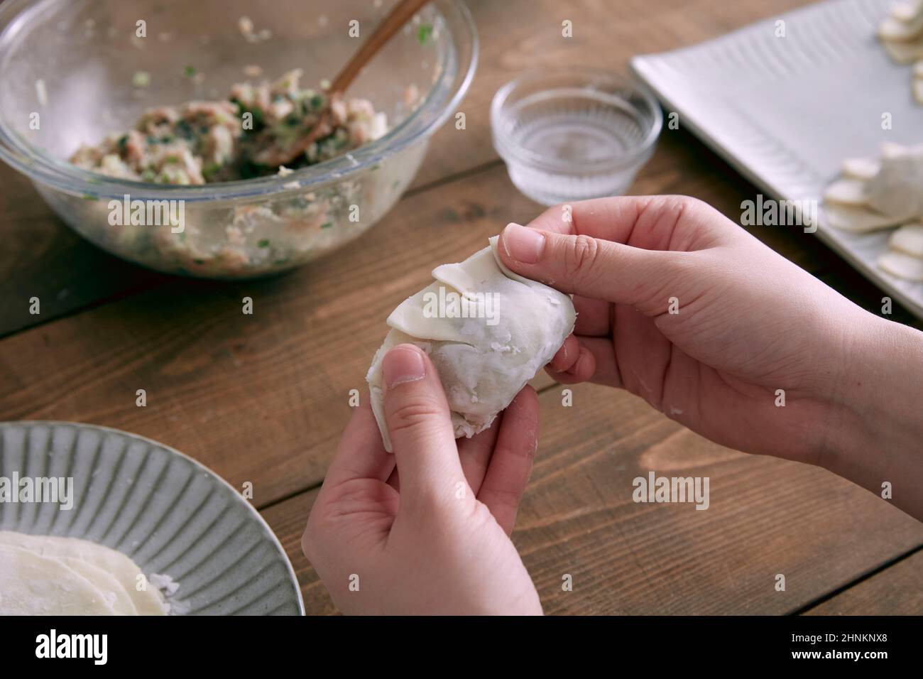Handmade Dumplings Filled With Red Bean Paste Stock Photo - Alamy