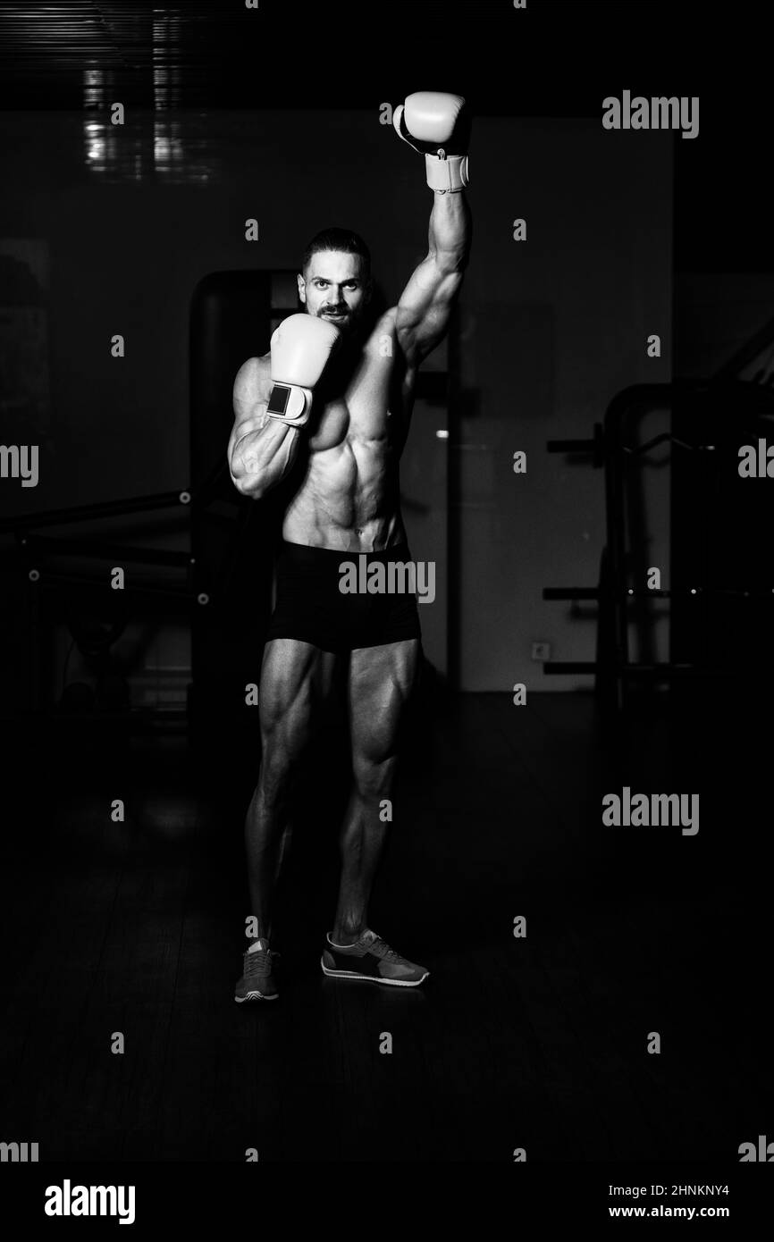 Angry man boxing boxing Black and White Stock Photos & Images - Alamy