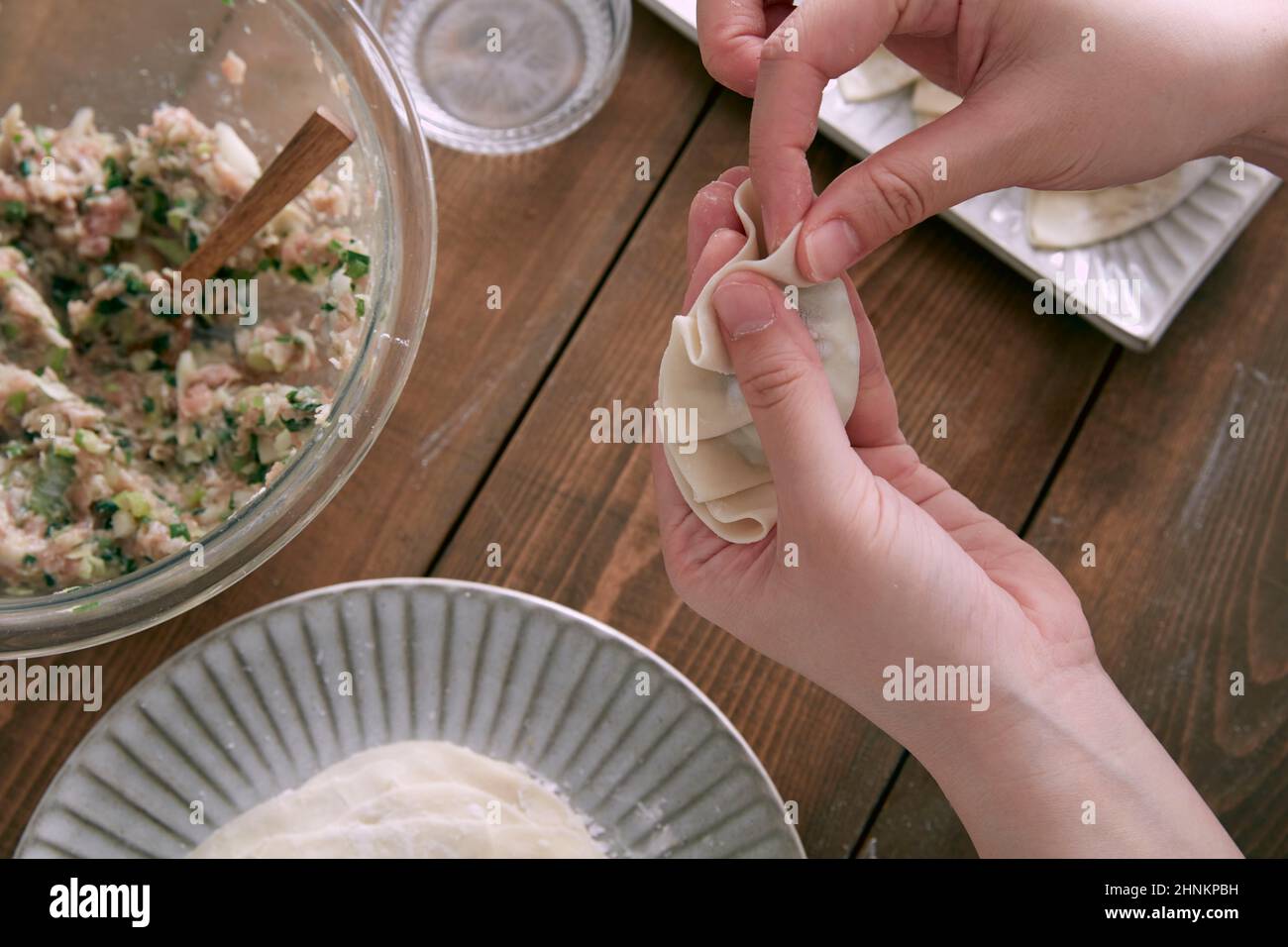 Handmade Dumplings Filled With Red Bean Paste Stock Photo - Alamy