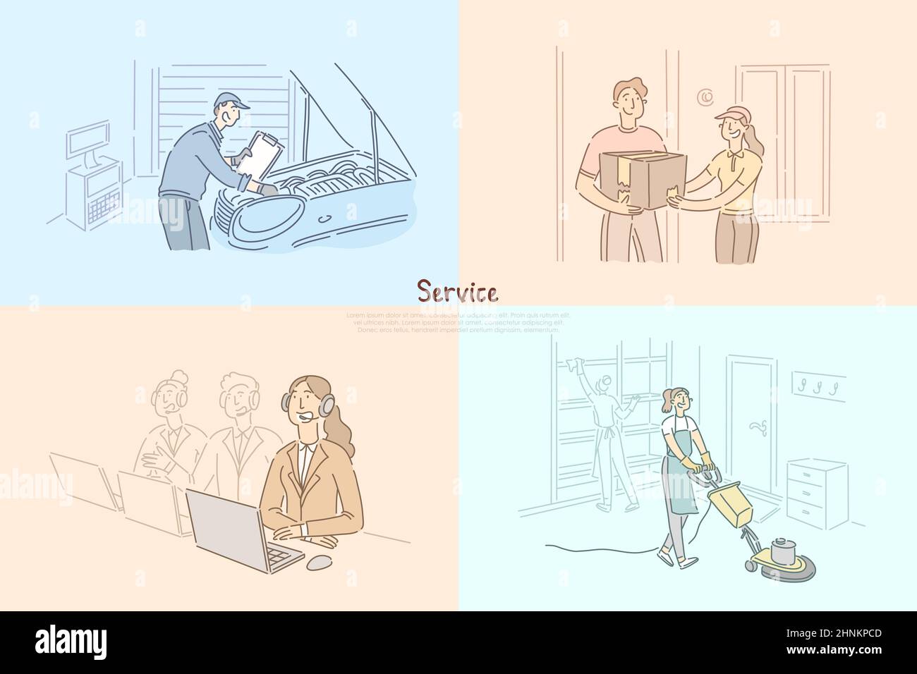 Client service business, car repair shop mechanic, technical support ...