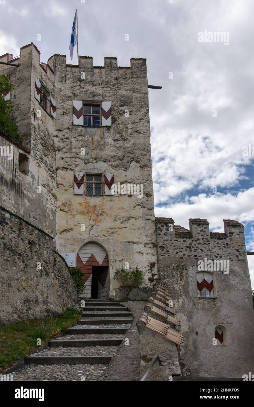 The medieval castle of Churburg in the village of Schluderns in ...