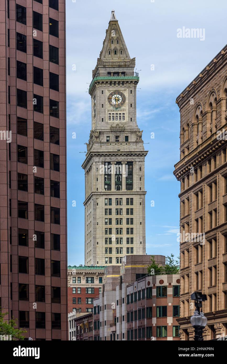 The tower of the custom house of Boston, the first skyscraper built in ...