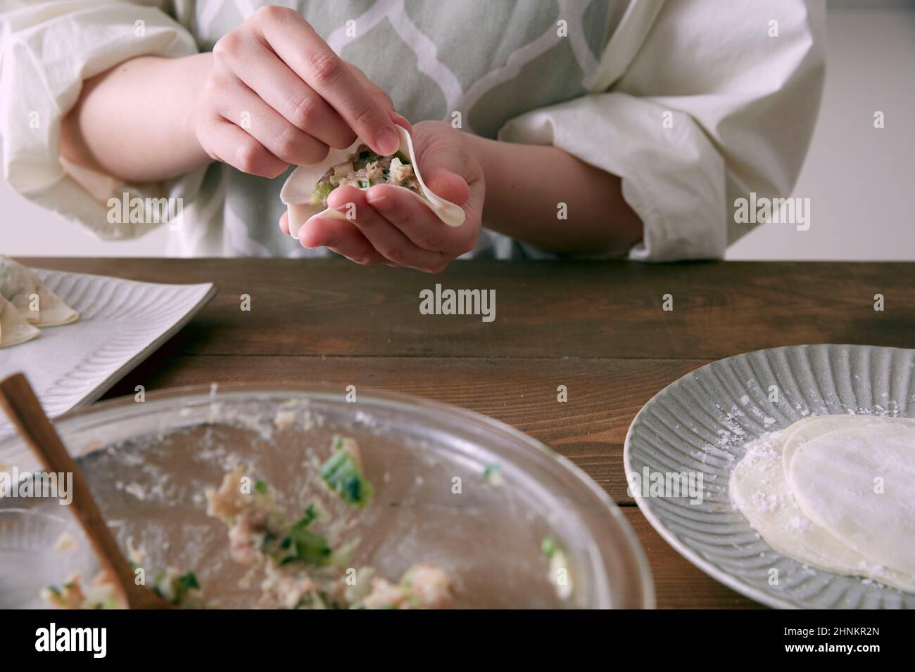 Handmade Dumplings Filled With Red Bean Paste Stock Photo - Alamy