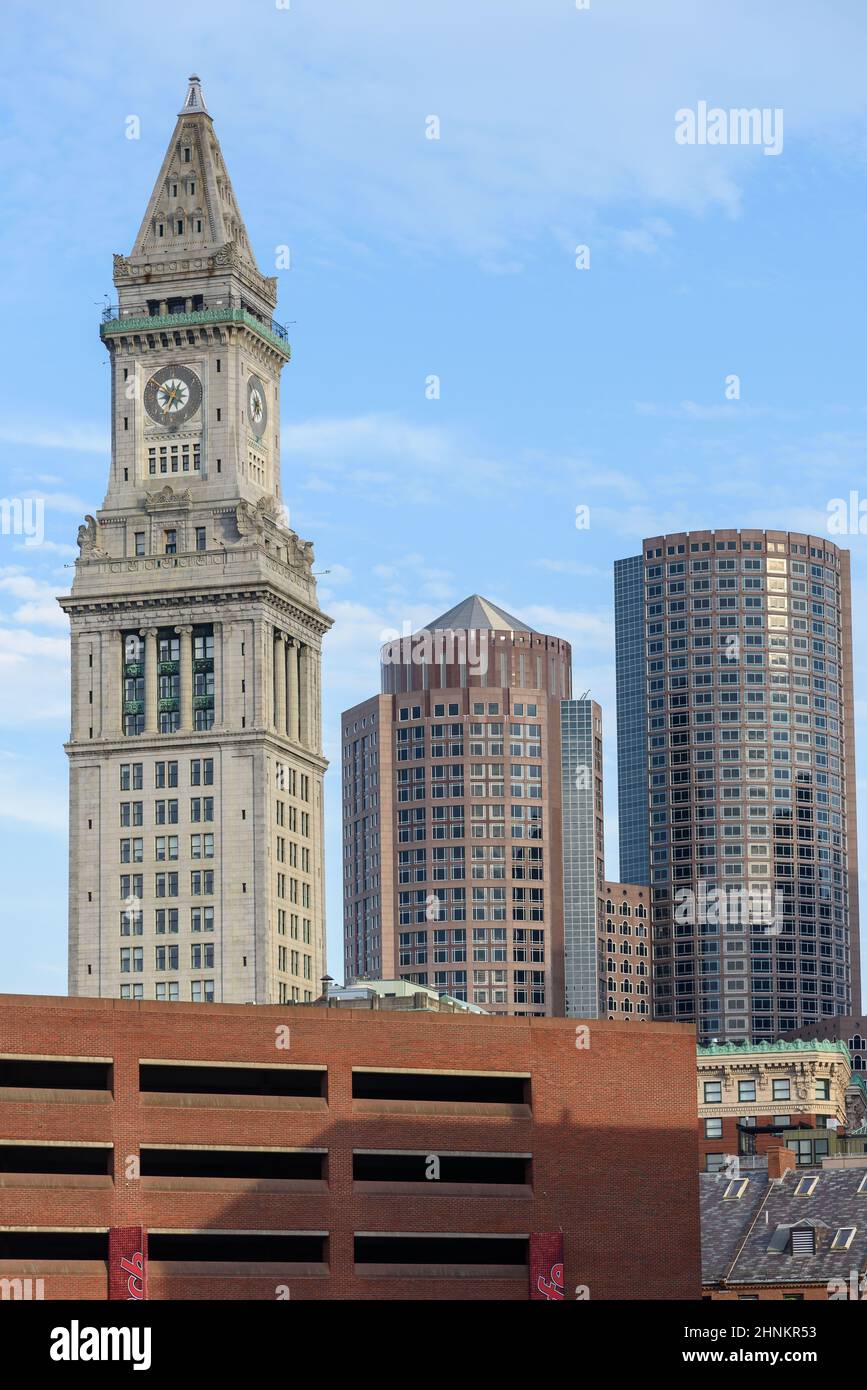 The tower of the custom house of Boston, the first skyscraper built in ...