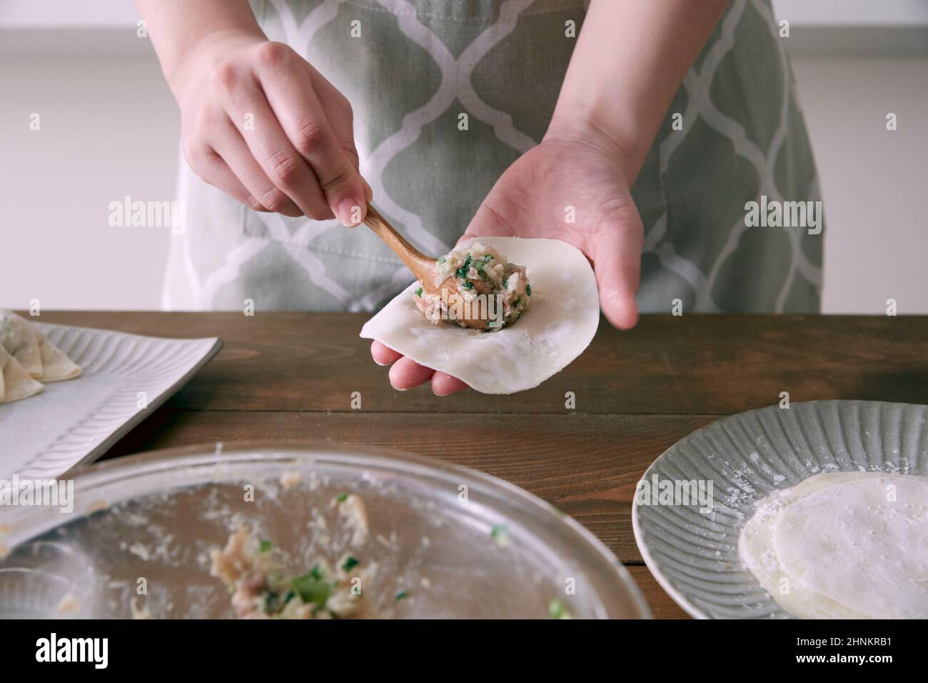 Handmade Dumplings Filled With Red Bean Paste Stock Photo - Alamy