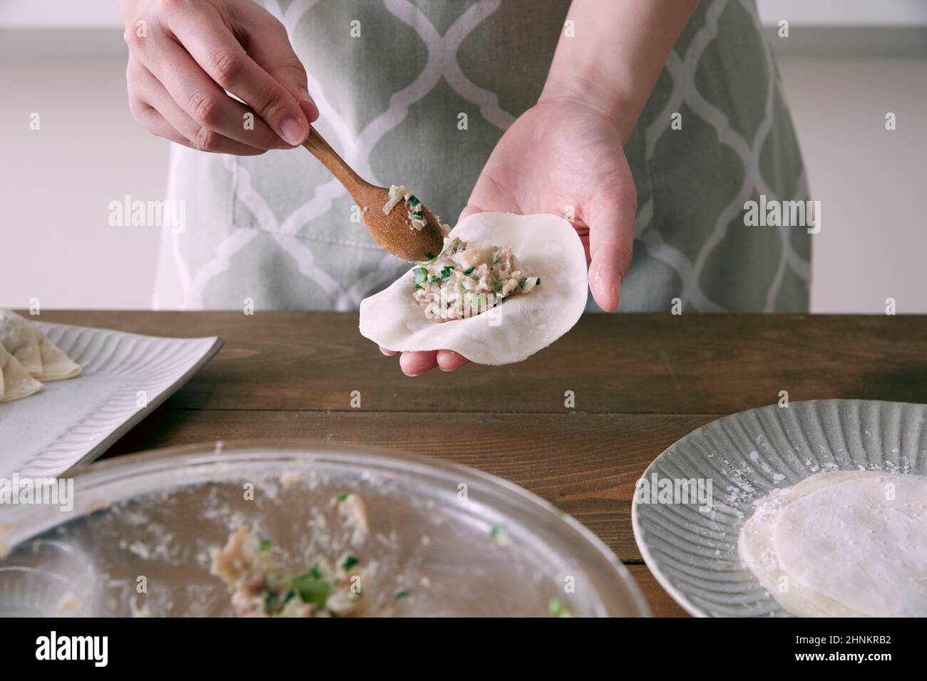 Handmade Dumplings Filled With Red Bean Paste Stock Photo - Alamy