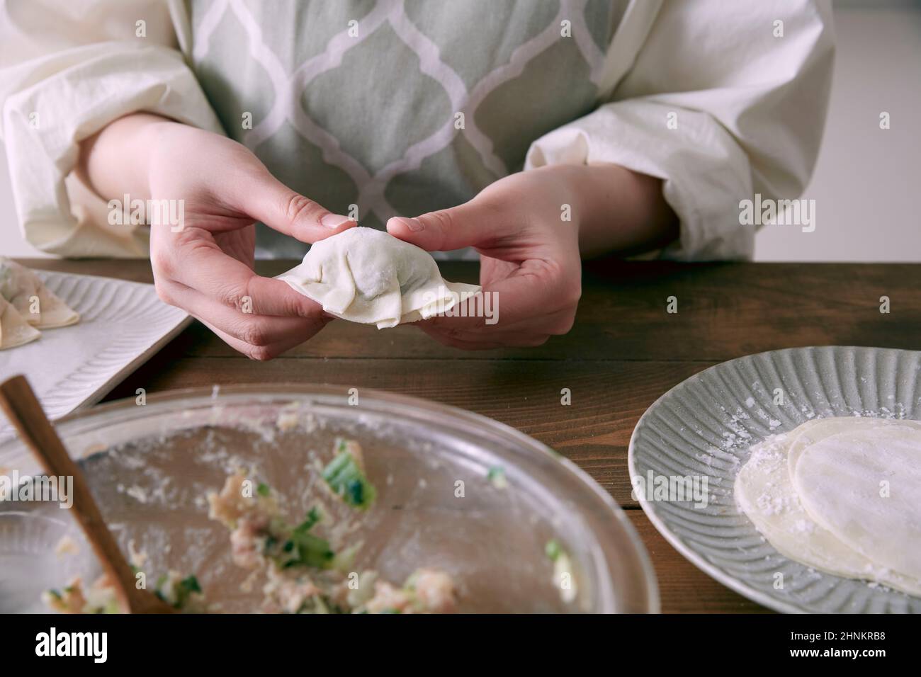 Handmade Dumplings Filled With Red Bean Paste Stock Photo - Alamy