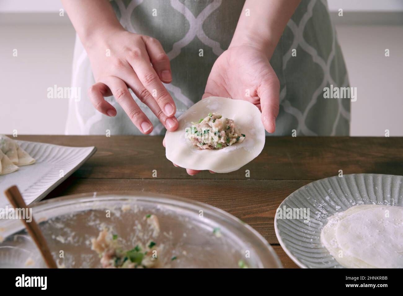 Handmade Dumplings Filled With Red Bean Paste Stock Photo - Alamy