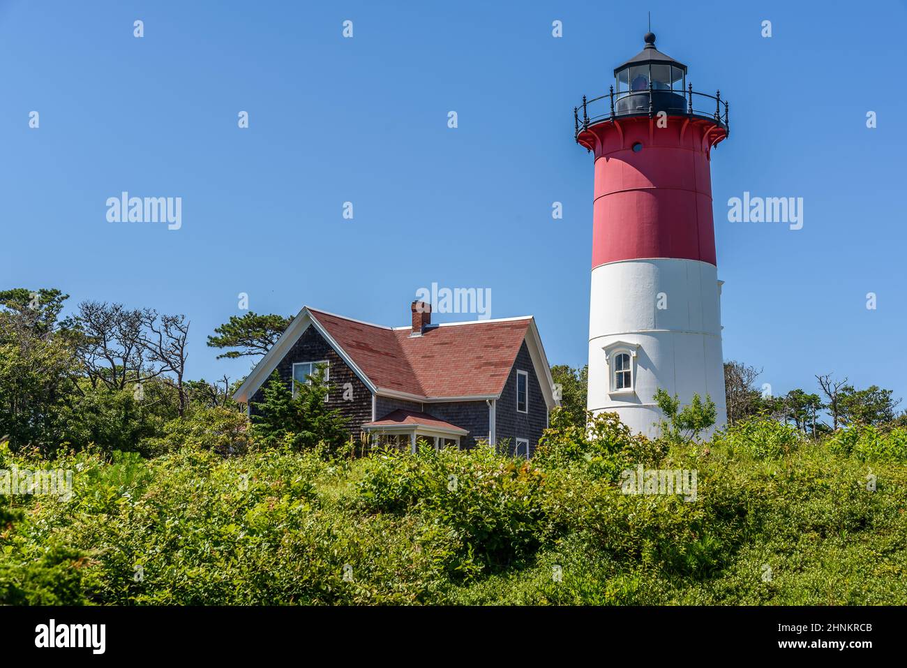 The lighthouse of Nauset, one of the most famous in Cape Cod Stock ...