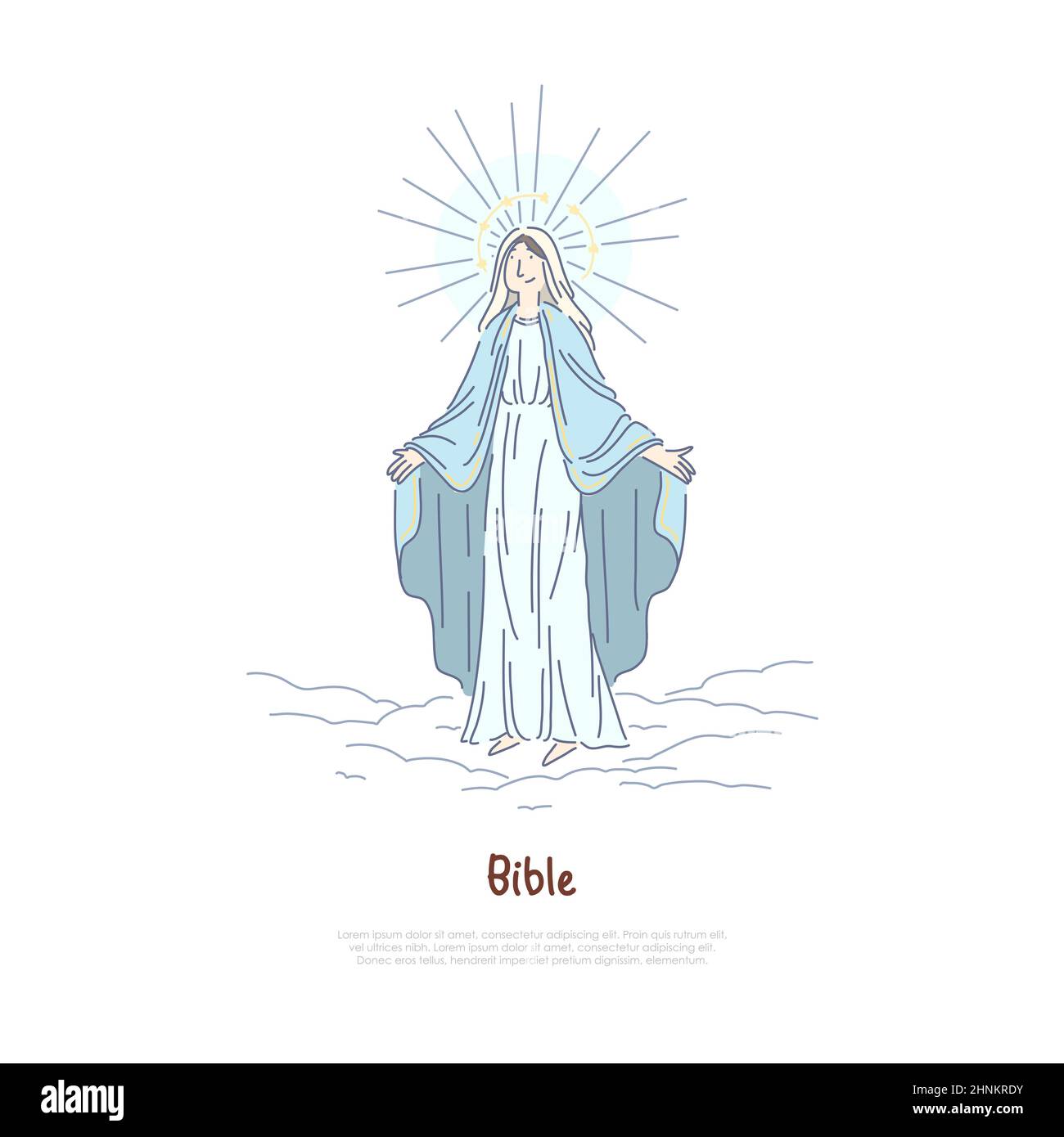 Virgin Mary, holy woman praying, saint in heaven, Jesus Christ Mother ...