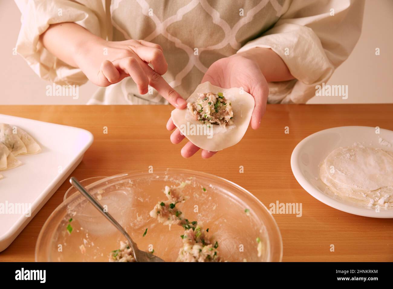 Handmade Dumplings Filled With Red Bean Paste Stock Photo - Alamy