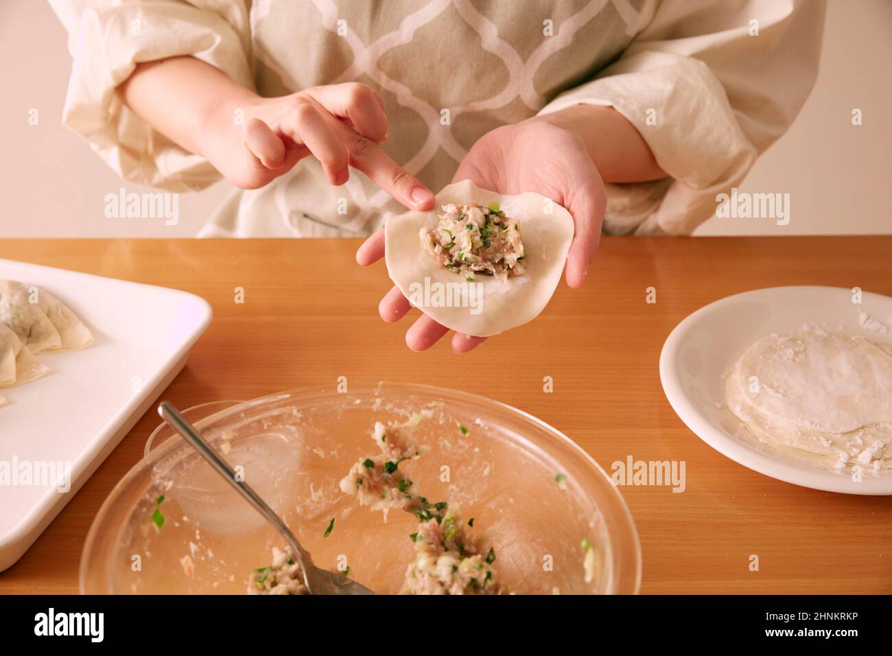 Handmade Dumplings Filled With Red Bean Paste Stock Photo - Alamy