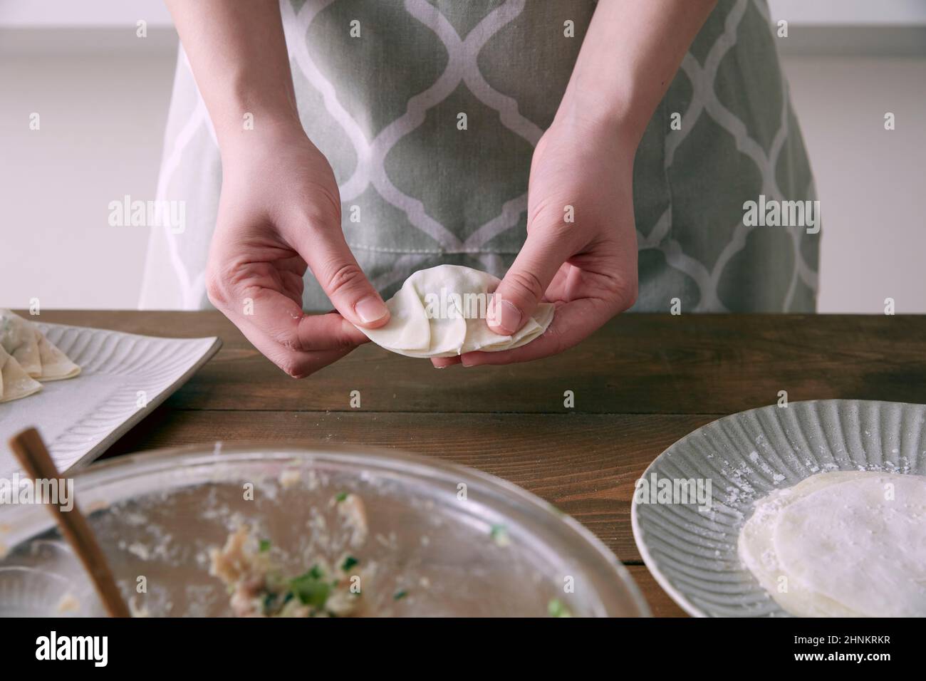Handmade Dumplings Filled With Red Bean Paste Stock Photo - Alamy