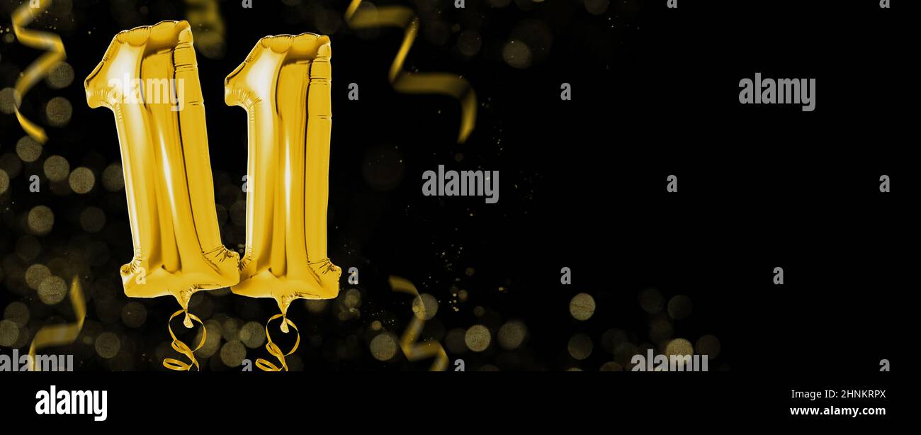 Number 11 gold balloon hi-res stock photography and images - Alamy