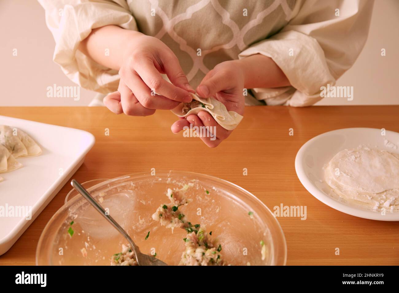 Handmade Dumplings Filled With Red Bean Paste Stock Photo - Alamy