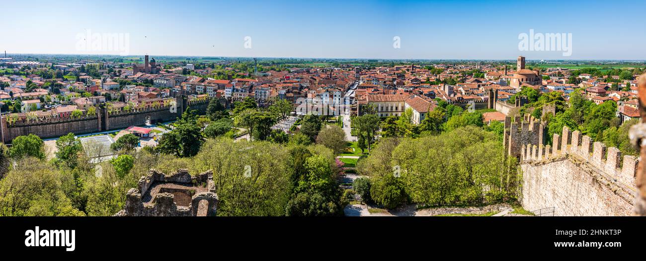 Aerial view of the village of Este Stock Photo - Alamy