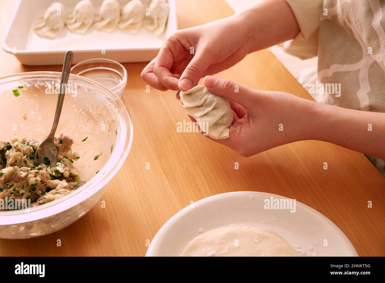 Handmade Dumplings Filled With Red Bean Paste Stock Photo - Alamy