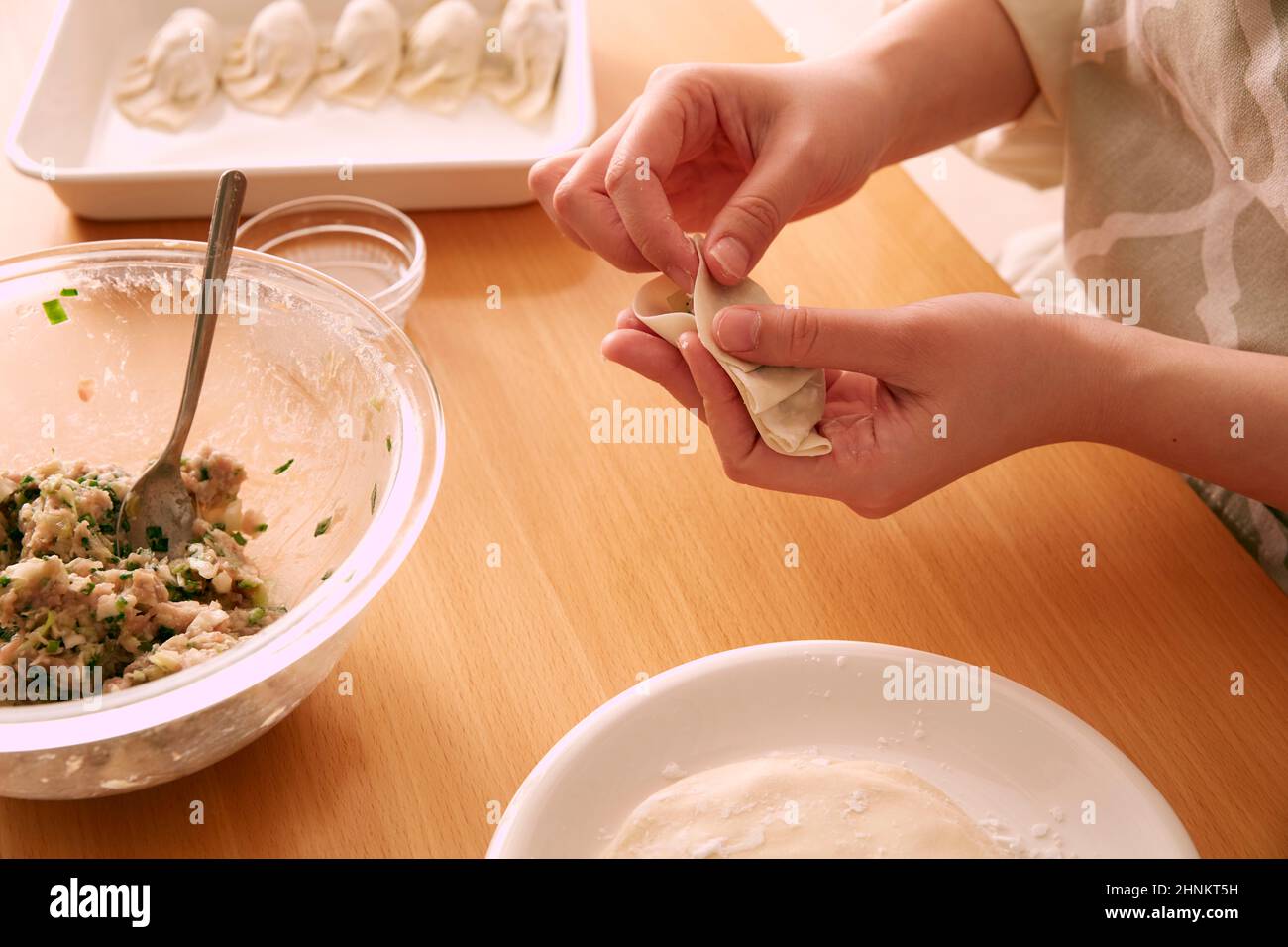 Handmade Dumplings Filled With Red Bean Paste Stock Photo - Alamy