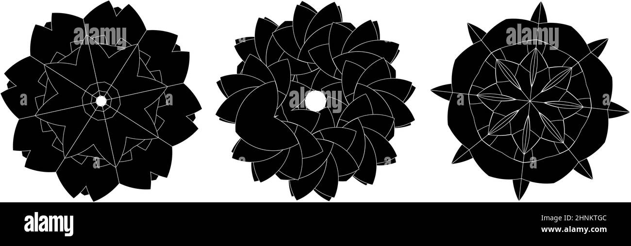 Sacred geometry lotus, floral, flower motif, icon. Geometric circular ...