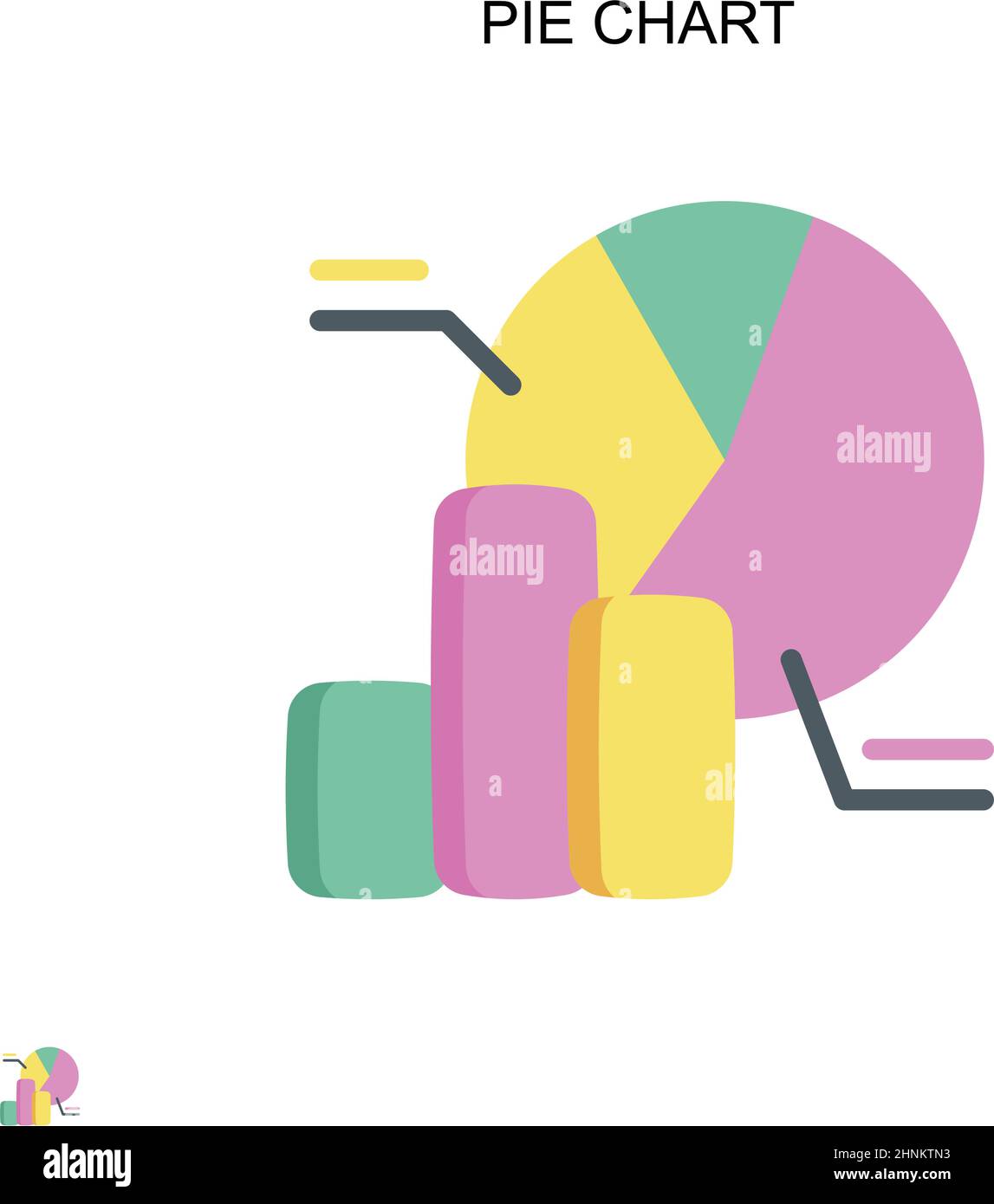 Pie chart Simple vector icon. Illustration symbol design template for web mobile UI element ...