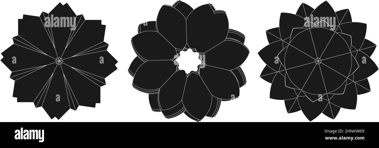 Sacred geometry lotus, floral, flower motif, icon. Geometric circular ...