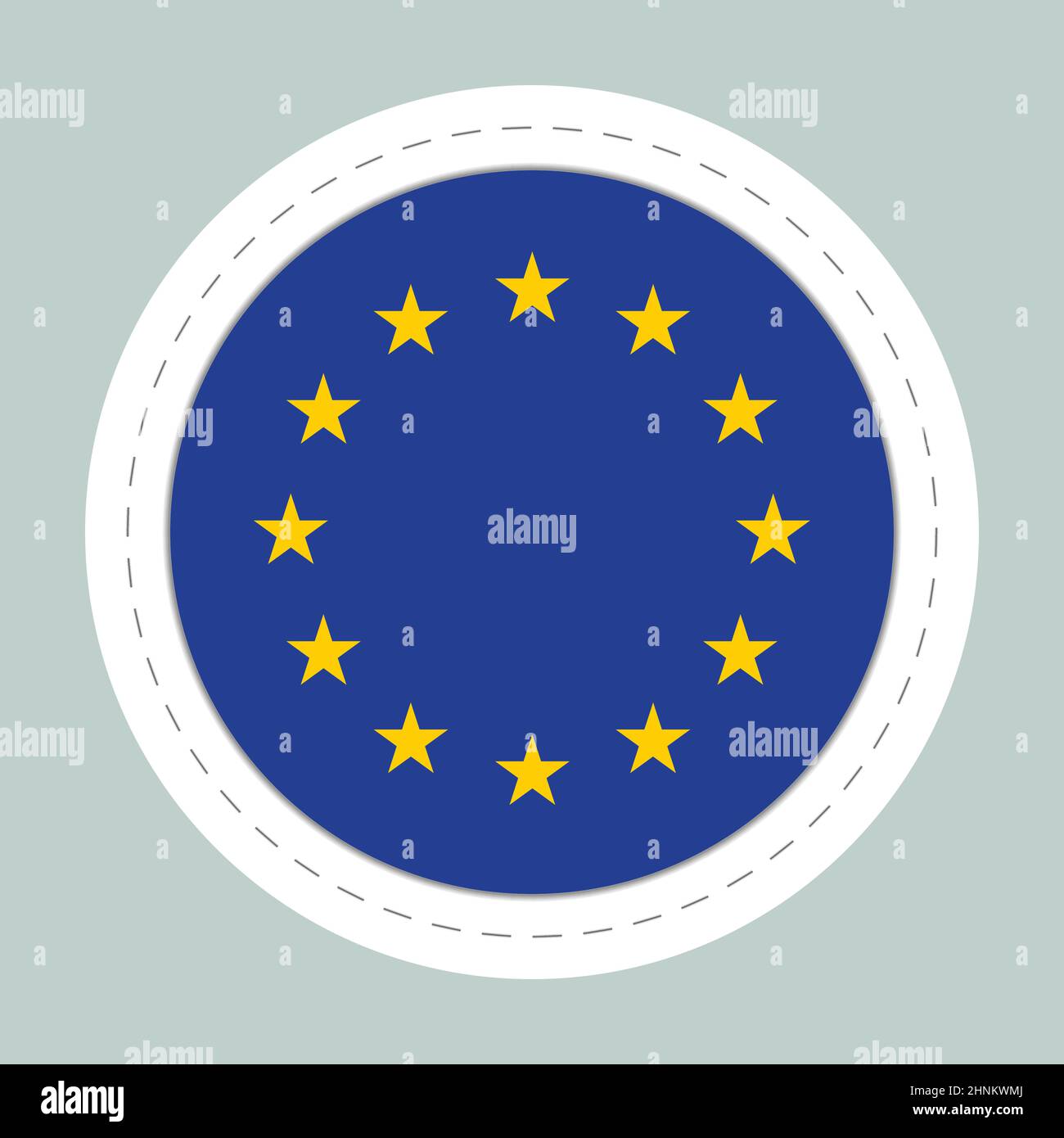 Sticker ball with European Union flag. Round sphere, template icon. EU ...