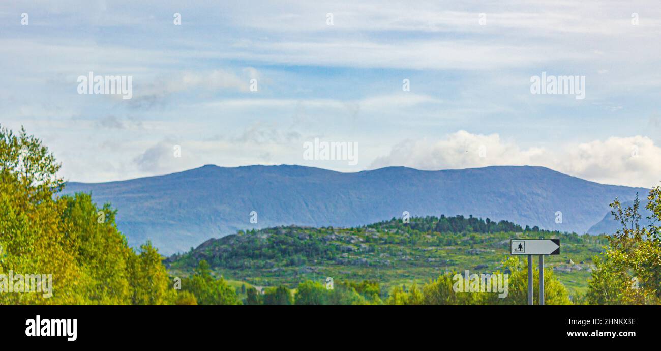 Amazing incredible norwegian landscape with mountains and forests in ...