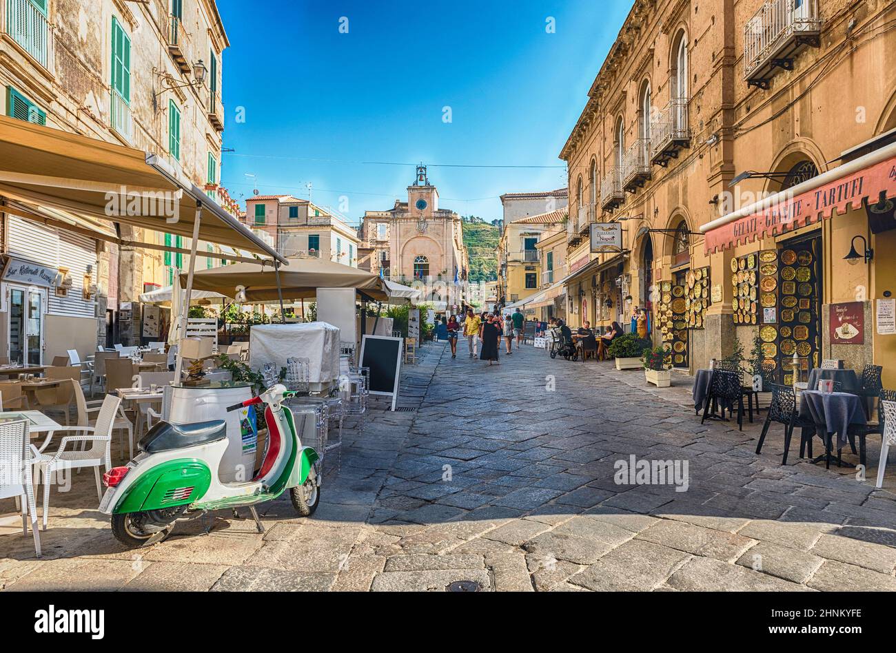View of Tropea, famous seaside resort in Calabria, Italy Stock Photo ...