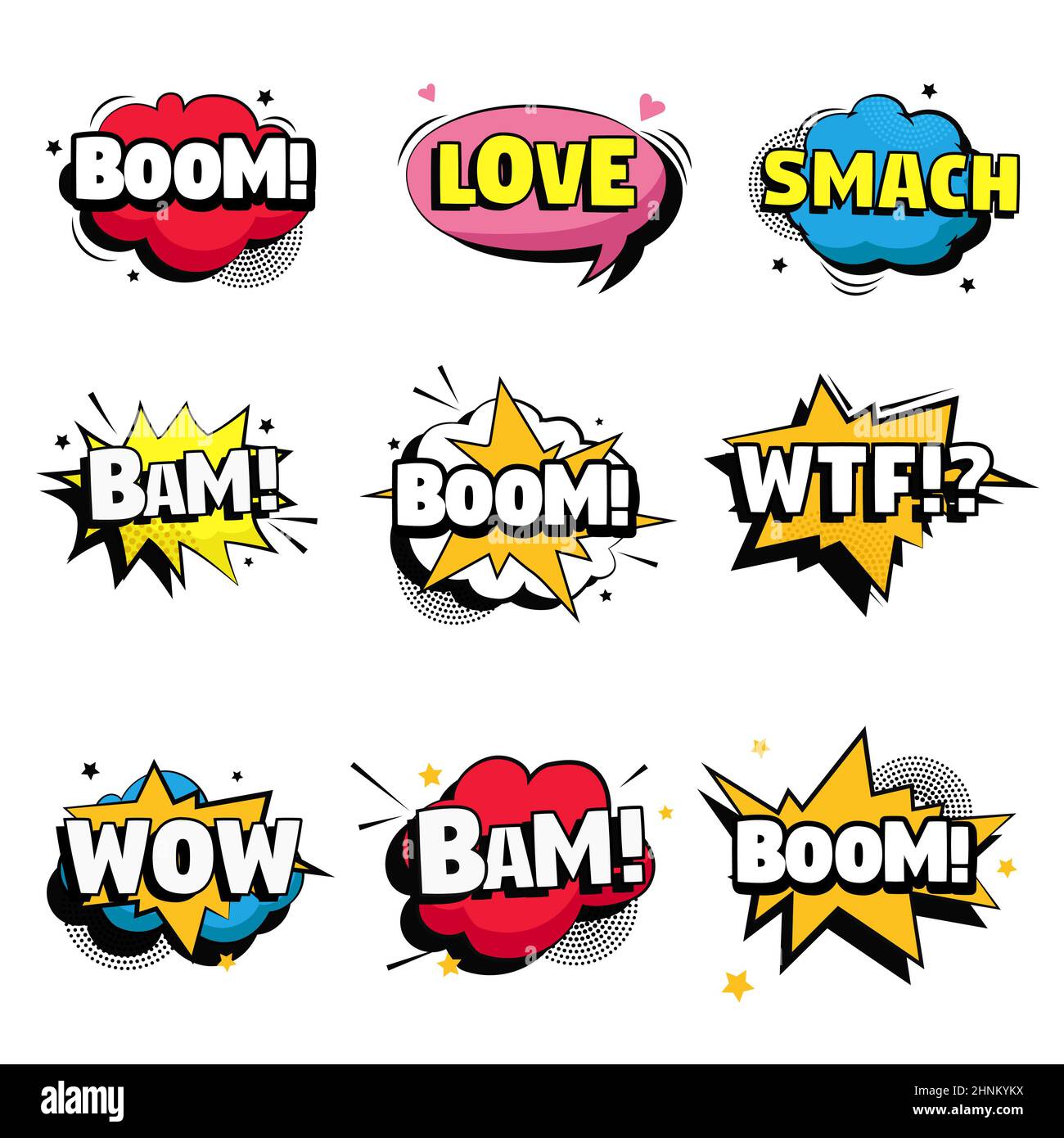 Comic book lettering collection on white background - Vector ...