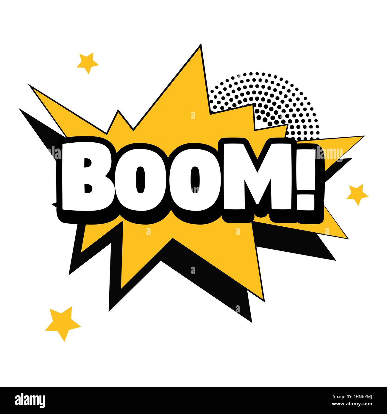 Comic lettering BOOM on white background - Vector illustration Stock ...