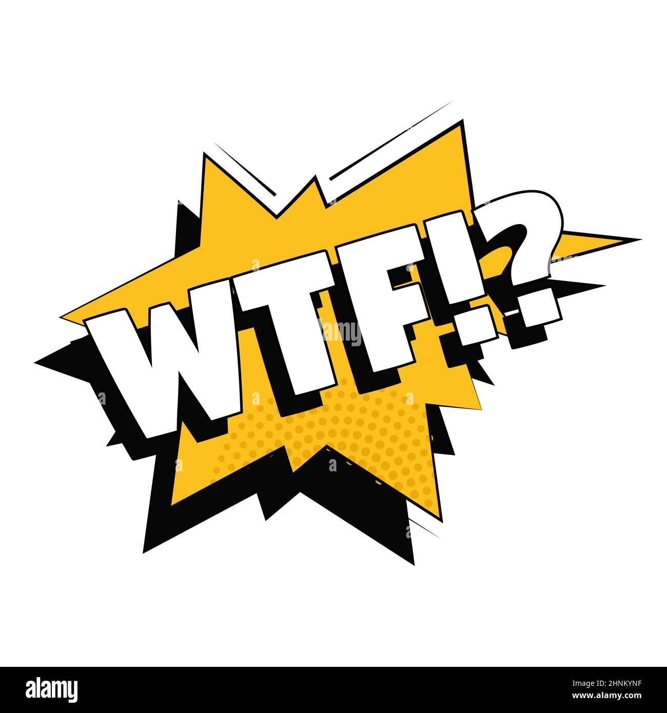 Comic lettering WTF on white background - Vector illustration Stock ...