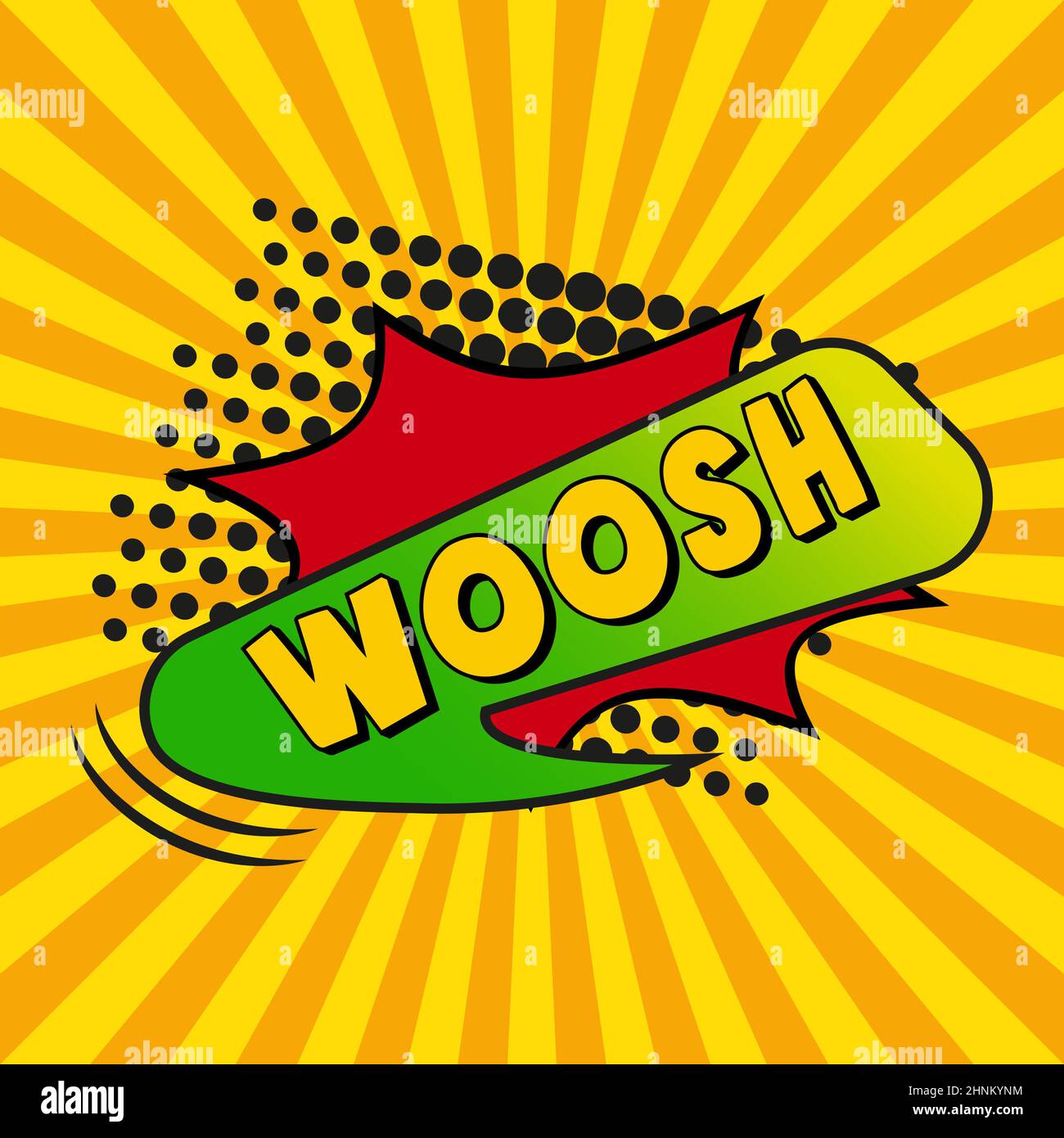 Comic zoom inscription WOOSH on a colored background - Vector ...