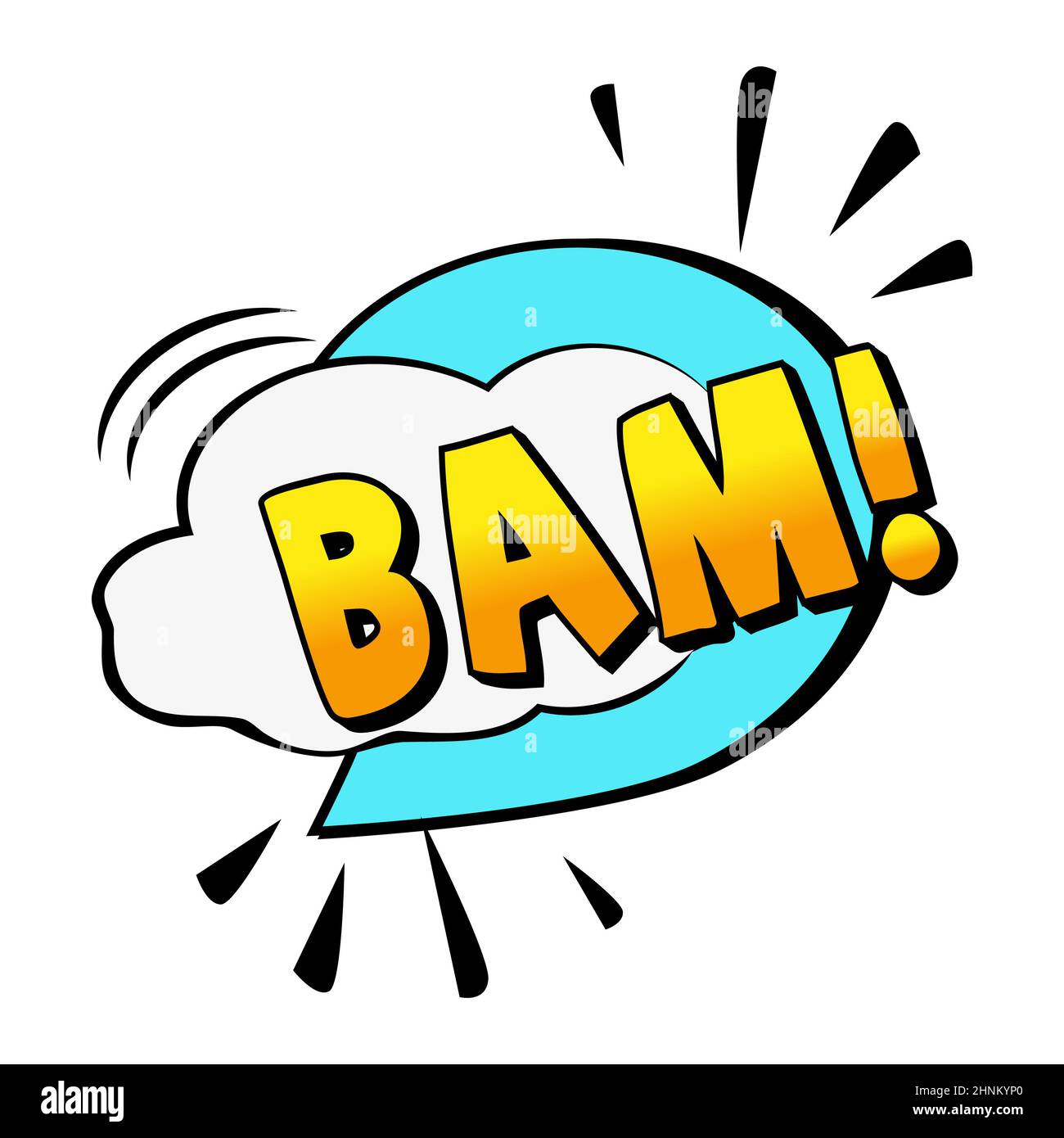 Comic lettering BAM on white background - Vector illustration Stock ...