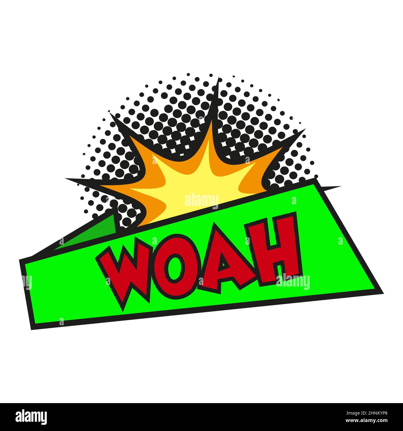 Comic lettering WOAH on white background - Vector illustration Stock ...