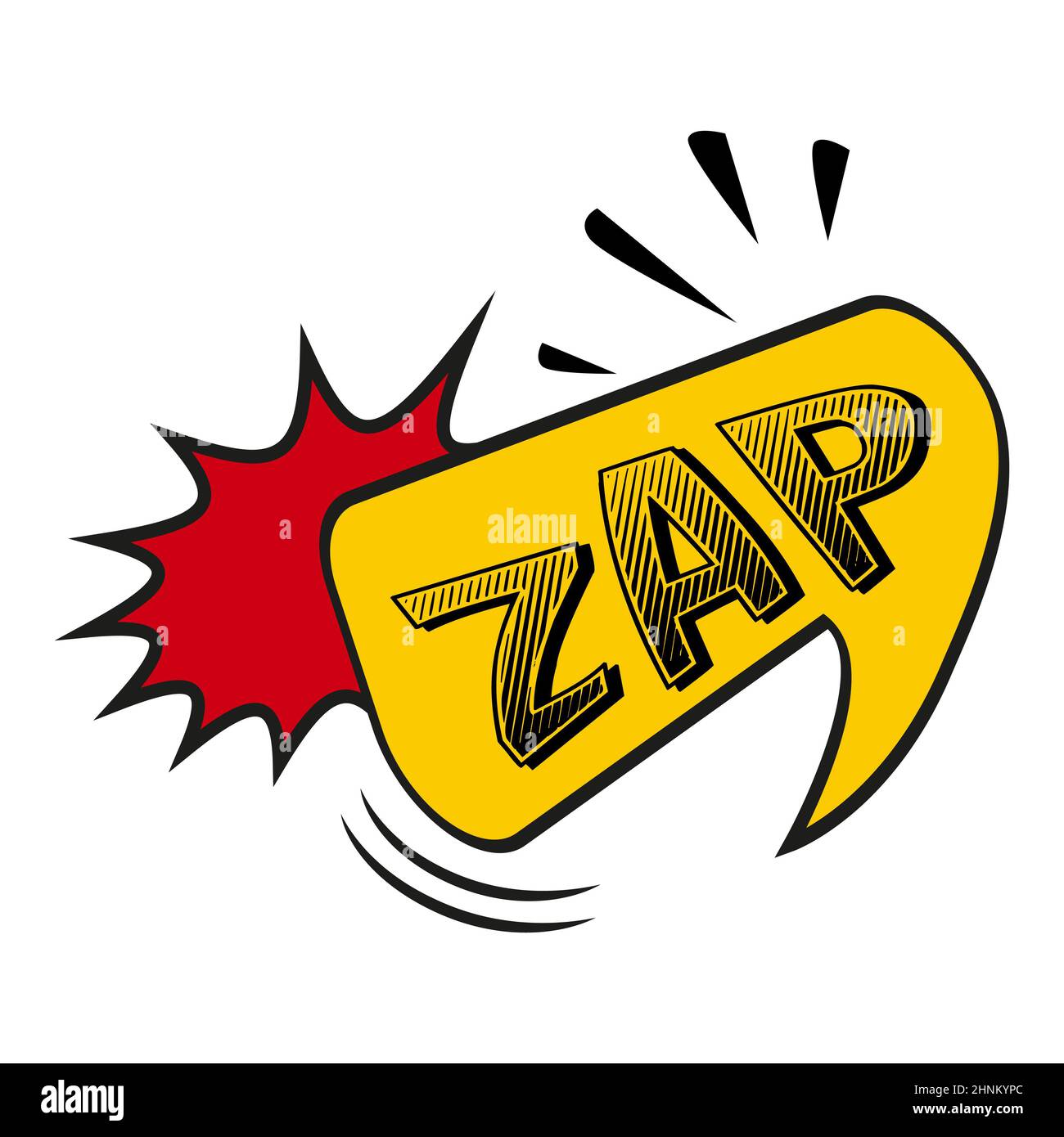 Comic lettering ZAP on white background - Vector illustration Stock ...