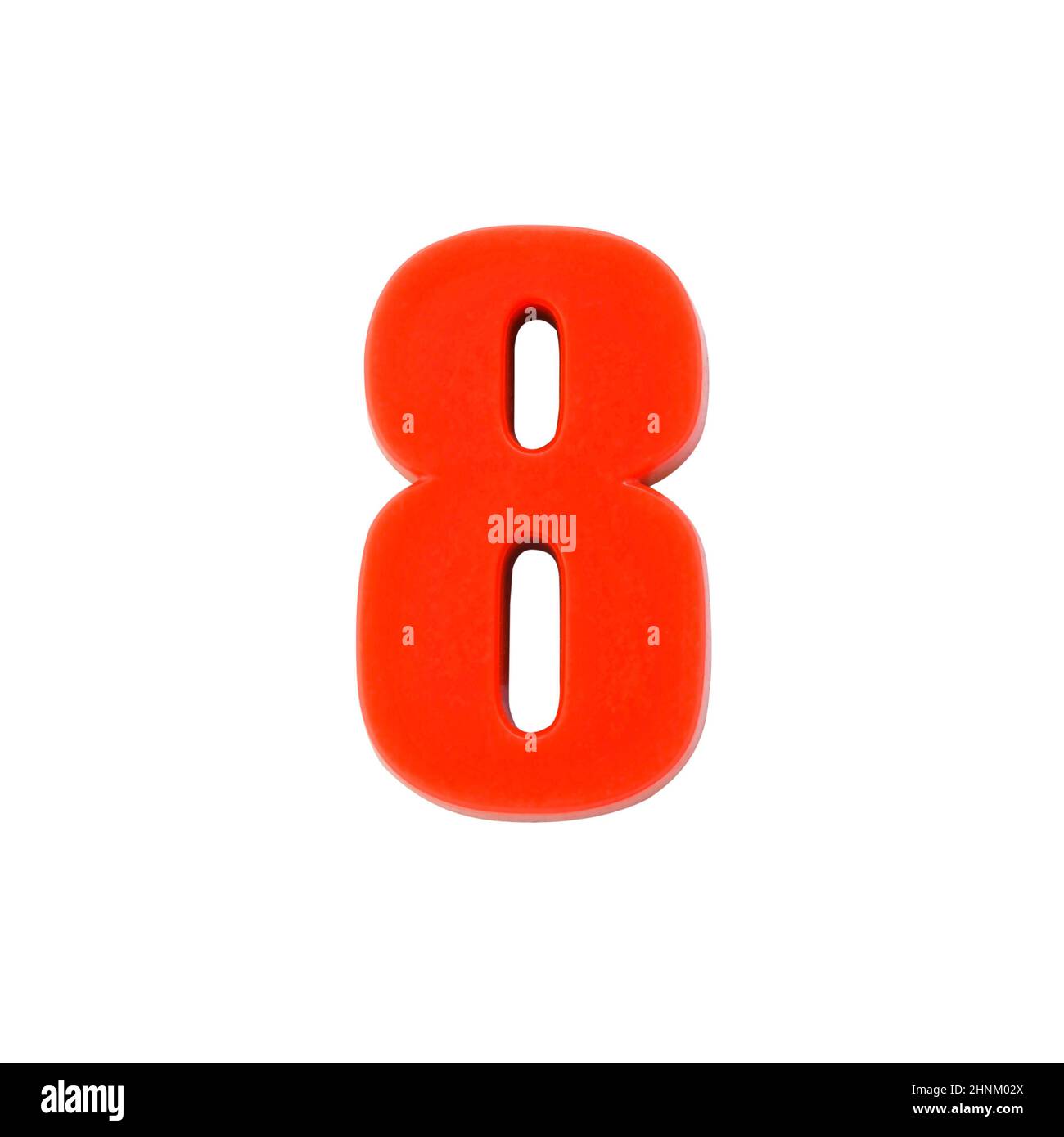Shot of a number eight made of red plastic with clipping path Stock ...