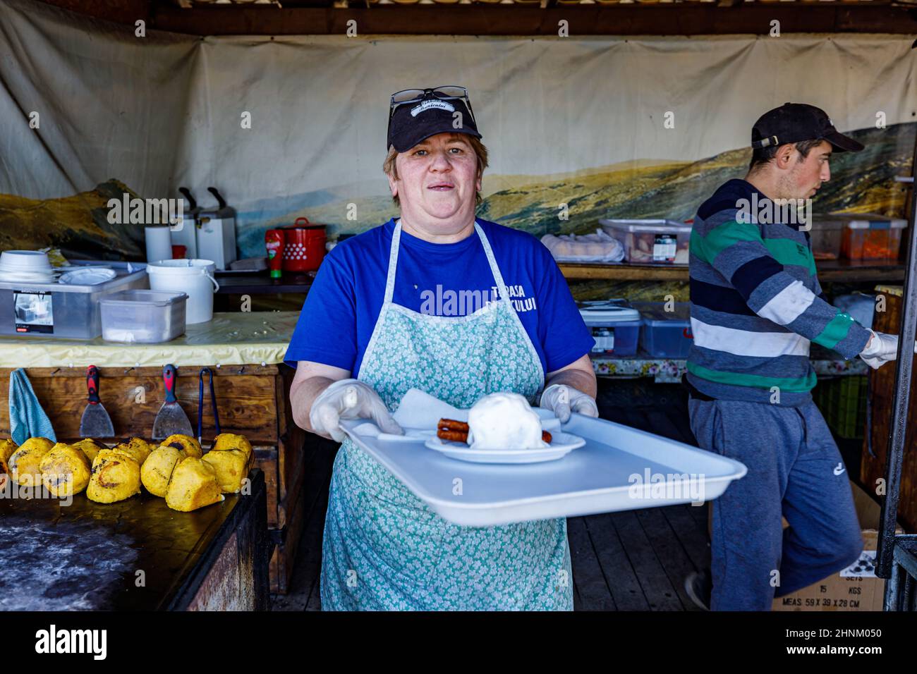 A small restaurant at the Transalpine road in the carpathian mountains ...