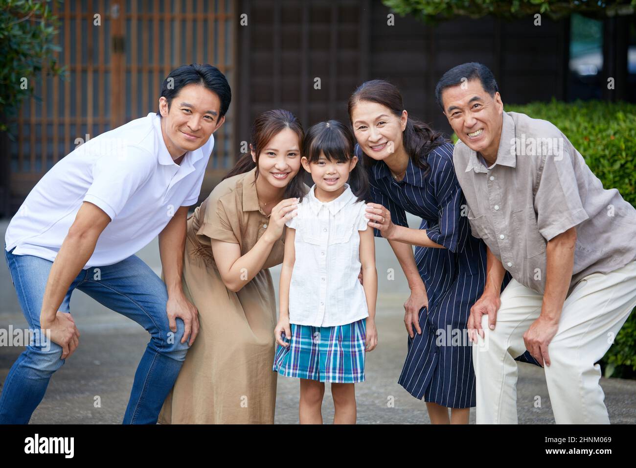 Smiling Three-Generations Japanese Family Stock Photo - Alamy