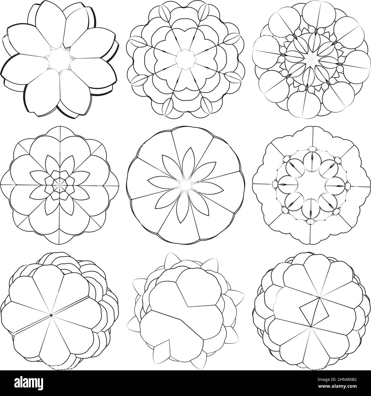 Sacred geometry lotus, floral, flower motif, icon. Geometric circular ...